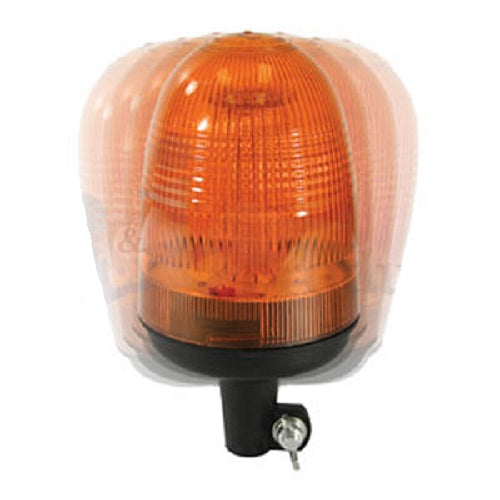 80 LED Warning Beacon Flasher Blinker Pipe Mount w/ Flexible Rubber Ba ...